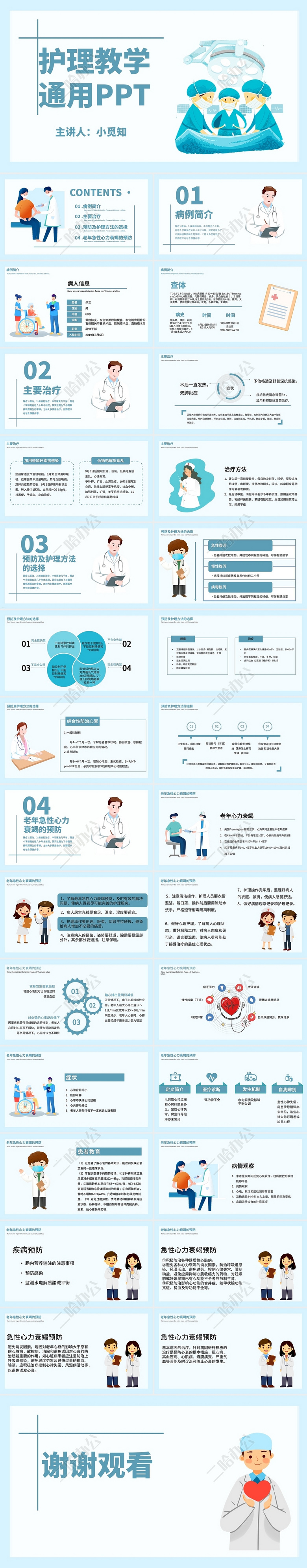 简约护理讲课 二哈办公